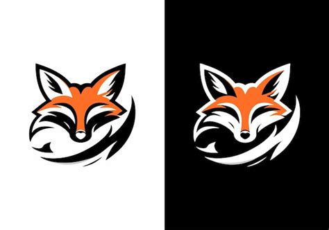 Premium Vector Two Sets Of Fox Logos On A Black And White Background