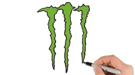 How To Draw Monster Energy Logo Monster Logo Step By