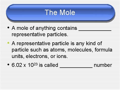 The Mole Dimensional Analysis Review How Many Seconds