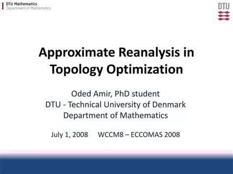 Ppt Approximate Reanalysis In Topology Optimization Powerpoint Presentation Id1889077