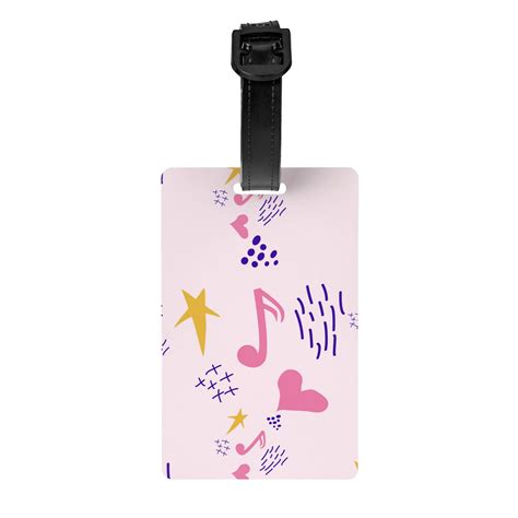 Payohto Luggage Tags For Suitcases Cute Doodles Girl Musical Pvc Lable For Travel Bag