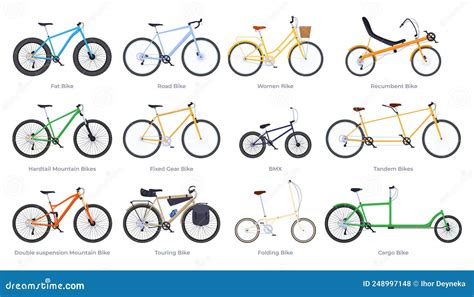 Types Of Bicycles In The Form Of Silhouettes Royalty Free Stock