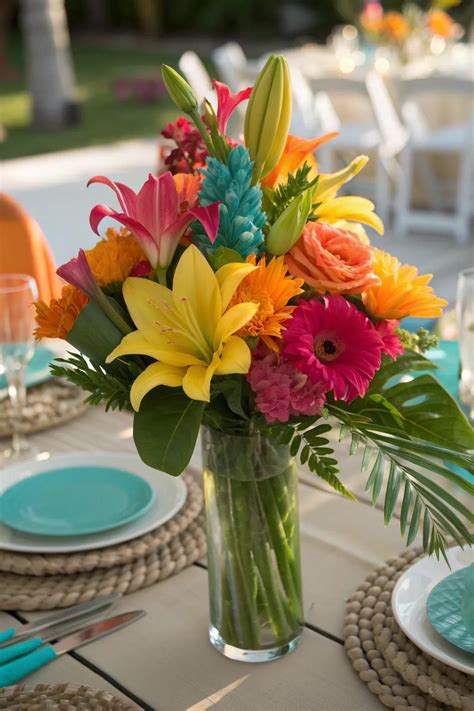 17 Simple Tropical Centerpiece Ideas Vervilla