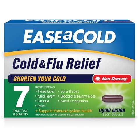 Ease A Cold Cold And Flu Relief 18 Capsules Healthylife