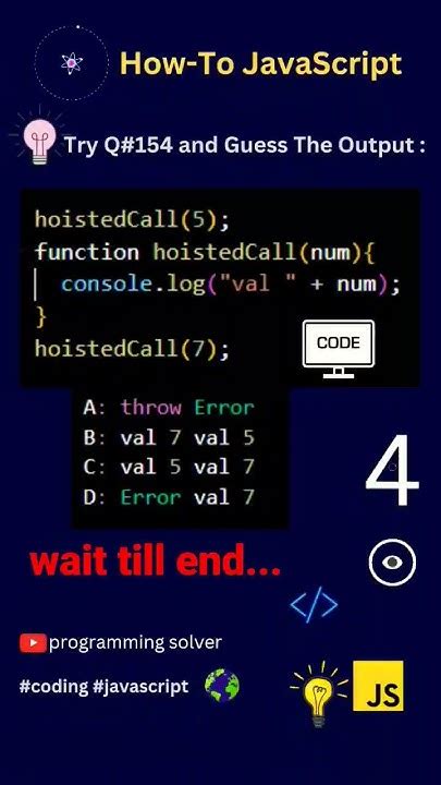 How To Code Javascript Q154 Try Solve And Guess The Output Shorts