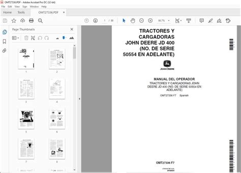 John Deere Tractores Y Cargadoras Jd 400 Manual Del Operador Pdf