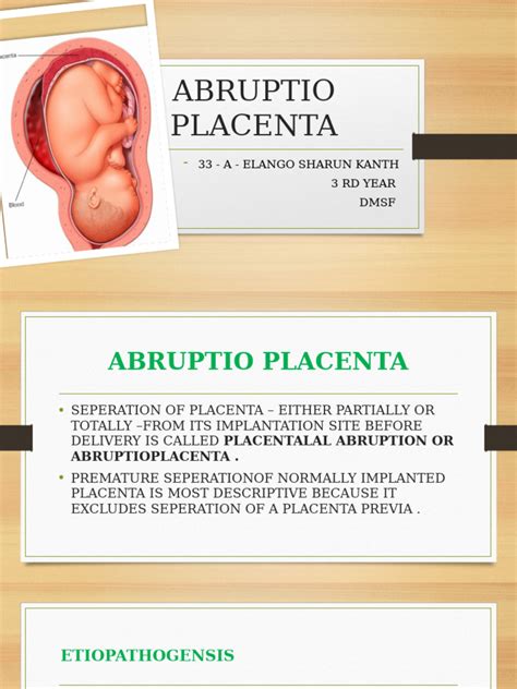Abruptio Placenta By Elango Sharun Kanth Pdf Placenta Human