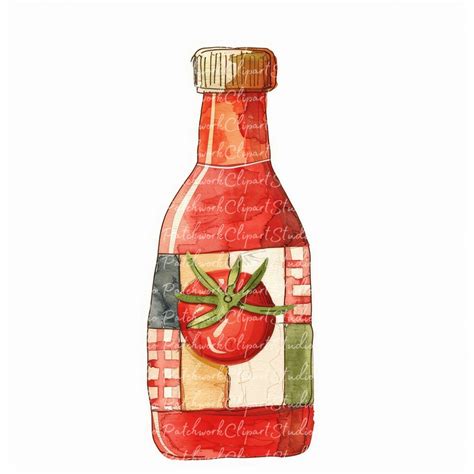 10 Tomato Ketchup Clipart Bundle Png And  Printable Patchwork