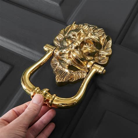Large Lions Head Solid Brass Door Knocker