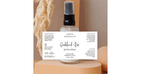 Minimalist Modern Script Room Spray Bottle Product Label Zazzle