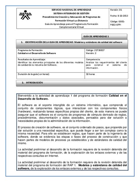 Pdf Servicio Nacional De Aprendizaje Sistema Integrado De GestiÓn Procedimiento Creación Y