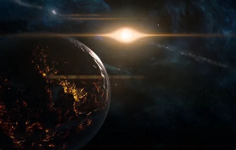 Wallpaper Space Stars Lights Planet Andromeda Mass Effect