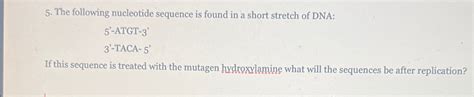 The following nucleotide sequence is found in a short | Chegg.com