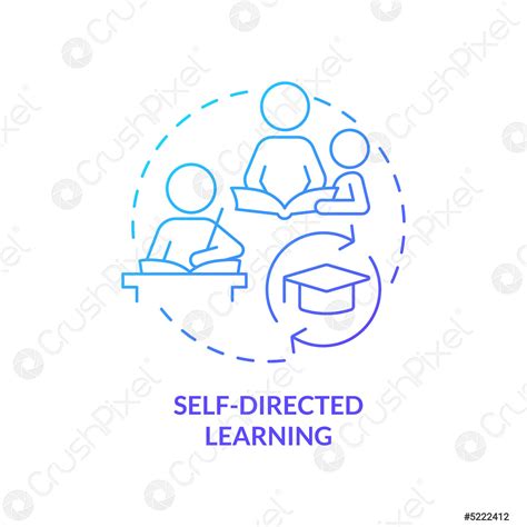 Self Directed Learning Blue Gradient Concept Icon Stock Vector