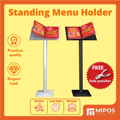 Standing Menu Holder Black White Restaurant Menu Display Stand Menu