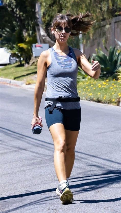 Alison Brie In A Grey Tank Top Takes A Walk Around Griffith Park In Los