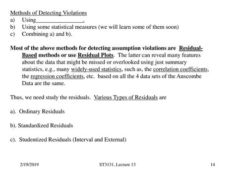 chapter 4 regression diagnostics detection of model violation ppt