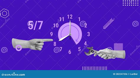 Working Time Workflow Management Time Management Hand Points To