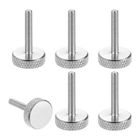 Uxcell M4x25mm Knurled Thumb Screws 304 Stainless Steel Flat Head