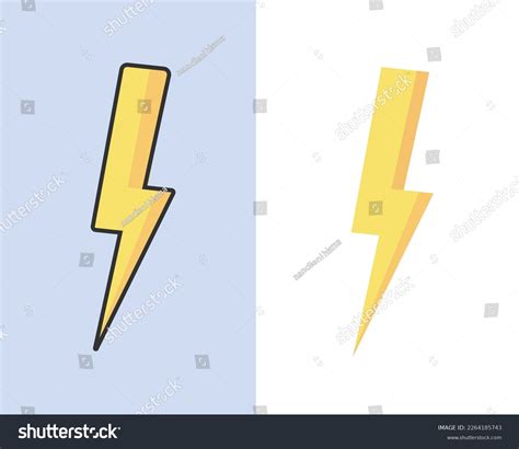 Lightning Vector Design Black Outline Stock Vector Royalty Free