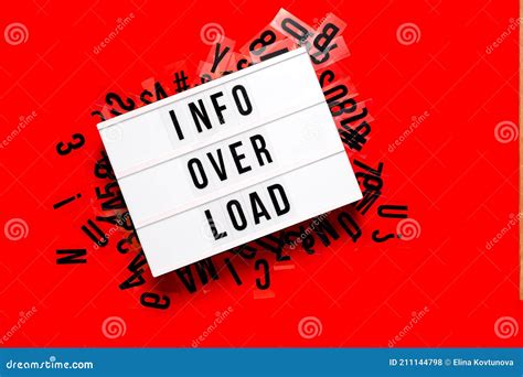 Infromation Overload Concept Lightbox On Bright Red Abstract