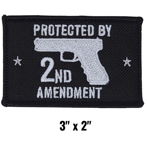 Protected By 2nd Amendment Patch Gun Rights Patch 3x2 Embroidered
