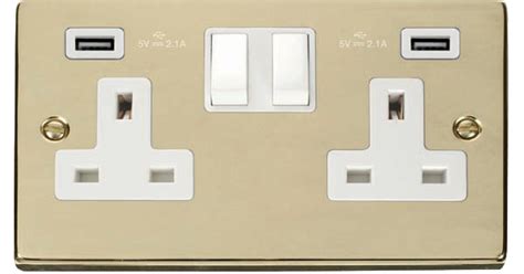Vpbr780wh Deco 13a 2 Gang Switched Socket With Twi