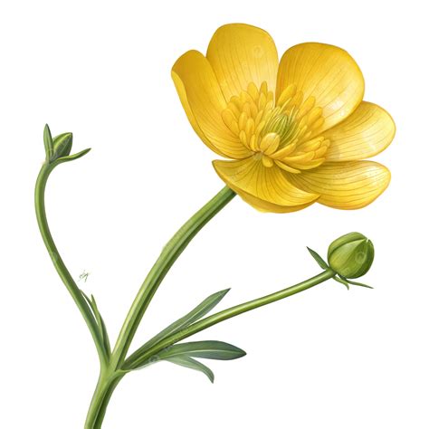 Yellow Buttercup Flower Illustration Buttercup Yellow Flower