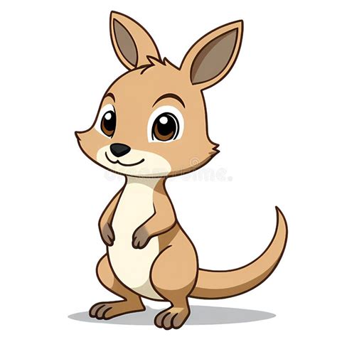 Ai Generated Illustration Of A Cute Cartoon Kangaroo With Prominent