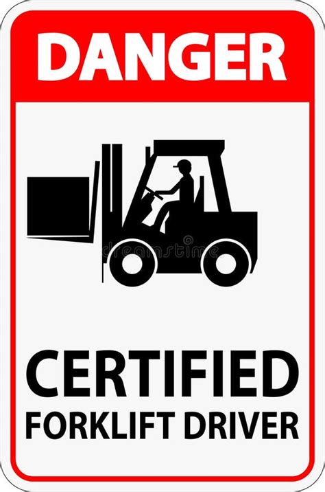 Hard Hat Labels Danger Certified Forklift Driver Stock Vector