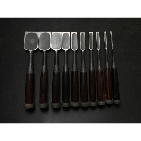 Old Hidari Ichihiro Second Generation Bench Chisels Set 掘出し物 二代目左市弘 山崎