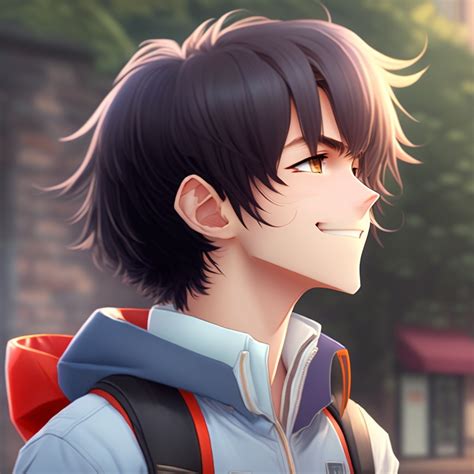 Lexica A Young White Boy With Mullet Black Hairstyleanime Smiling