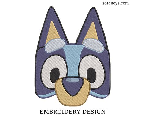 Bluey Face Embroidery Designs