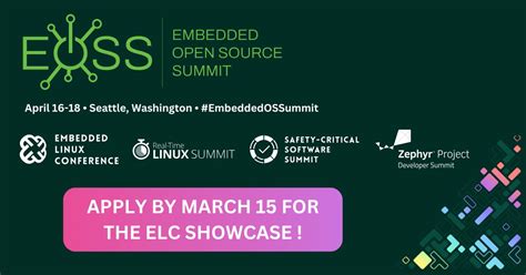 apply today to be part of the embedded linux conference technical showcase at embedded open