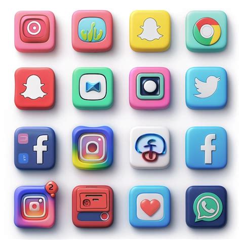 App Icons 3d Mobile Apps Icons Beautiful Colorful Real Color White Background Premium Ai