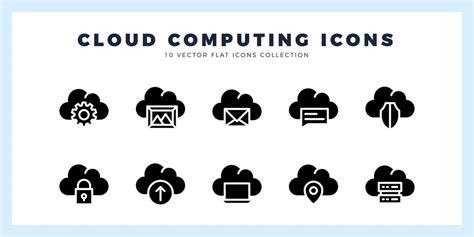 Premium Vector 10 Cloud Computing Glyph Icon Pack Vector Illustration