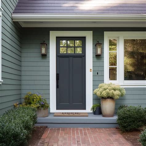 Sage Green Front Door Grey House