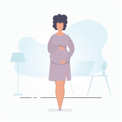 Premium Vector Pregnant Girl In Full Growth Well Built Pregnant