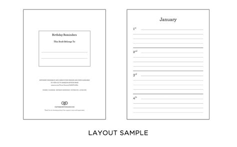 Birthday Reminder Notebook Monthly Index Important Dates Reminder