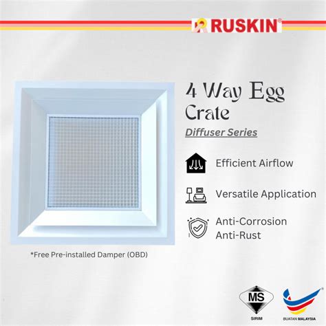 Aluminium 4 Way Egg Crate Diffuser With Round Damper Shopee Malaysia