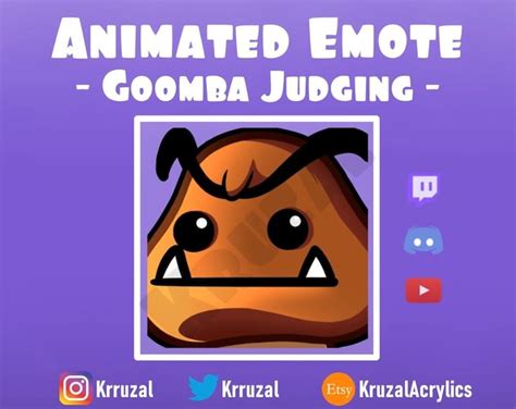 Twitch Goomba Mario Judge Animated Emote Emote Mario Goombas Mario Emote Twitch Toad Mario