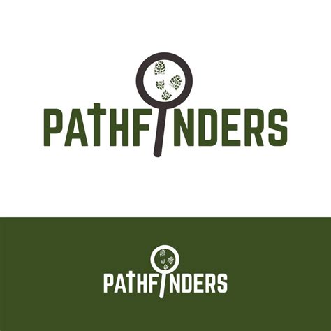 Pathfinder Logo With Magnifying Glass And Shoe Track 12724977 Vector Art At Vecteezy