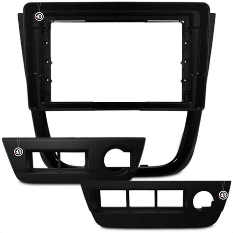 Moldura 2 Din 9 Polegadas 2 E 4 Botões Gol Saveiro Voyage G5 Cor Black Piano
