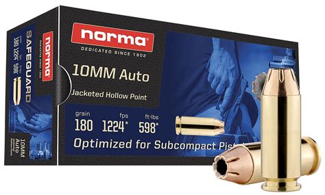 Norma 10mm Auto Safeguard 180gr Jhp Ammo Black Basin Outdoors