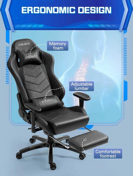Dowinx Scaun Gaming Ergonomic Suport Lombar Cu Masaj Spătar