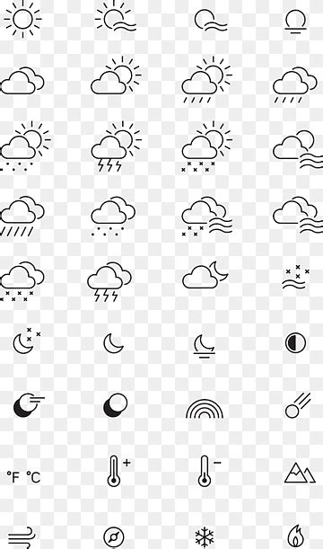 Free Download Creative Outline Weather Icons Png Pngwing