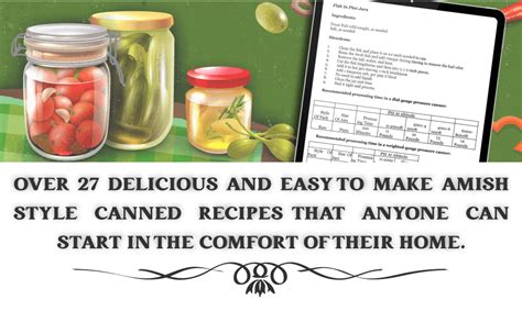 Amish Canning And Preserving Cookbook For Beginners Simple And Delicious Homemade Recipes For