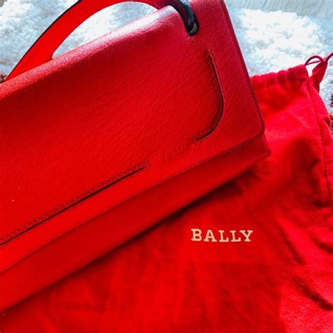 Bally Bags Bally Red Leather Shoulder Bag Poshmark