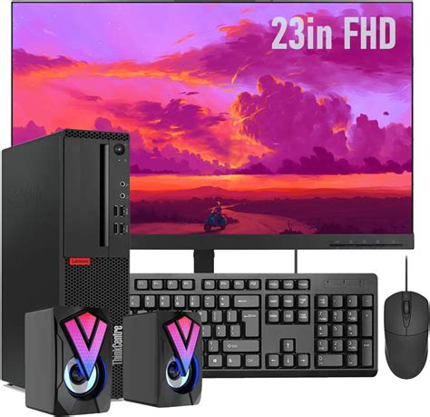 Amazon.com: Lenovo ThinkCentre M910s SFF Desktop Computer with 23"" FHD ...