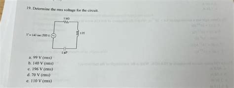 Determine The Rms Voltage For The Circuit Look Chegg
